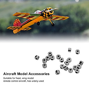 Dilwe Shaft Collar, Landing Gear Stopper Set Wheel Collar Ring, Stainless Steel 2.1mm Landing Gear Stopper Set Wheel Collar RC Airplane Accessory