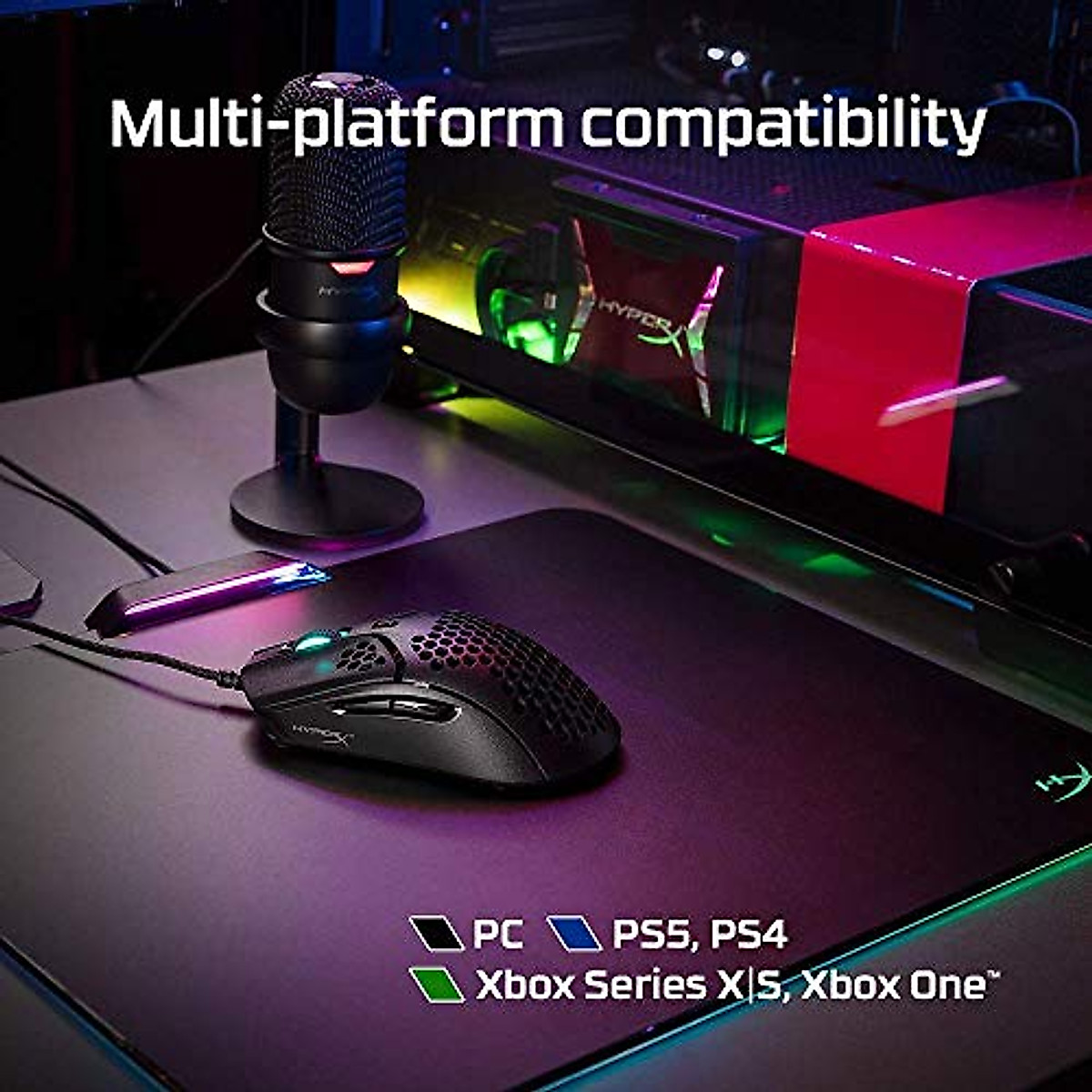 HyperX Pulsefire Haste Gaming Mouse 59g Hex Honeycomb Shell Customizable RGB Hyperflex USB Cable 16000 DPI 6 Programmable Buttons for PC PS5 PS4 Xbox Series X|S Xbox One (Renewed)