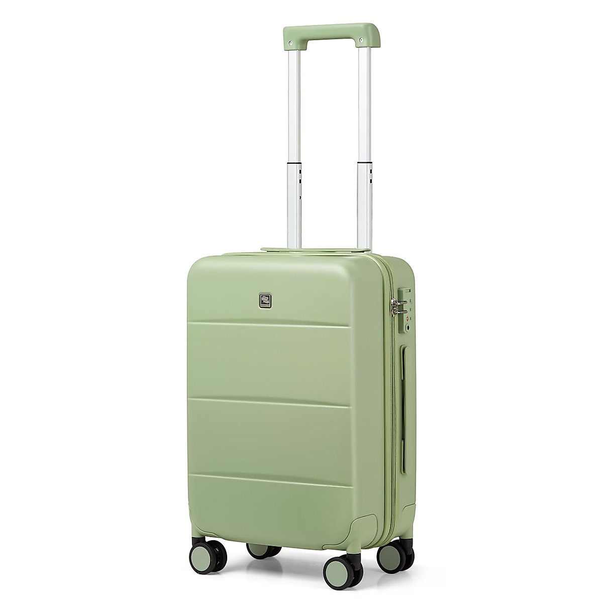 Hanke 20 Inch Carry On Luggage 22x14x9 Airline Approved PC Hard Shell Suitcases with Wheels TSA Luggage for Women Men Lightweight Travel Luggage(Bamboo Green)