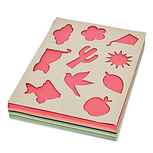 Colorations Lightweight Construction Paper, Value Pack, 10 Colors, 300 Sheets with Bonus Stencil, Everyday Use, Classroom Supplies, Daycare Supplies, Pre-School, at Home use