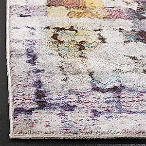 SAFAVIEH Aria Collection 8' x 10' Cream / Rust ARA168A Modern Boho Abstract Non-Shedding Living Room Bedroom Dining Home Office Area Rug