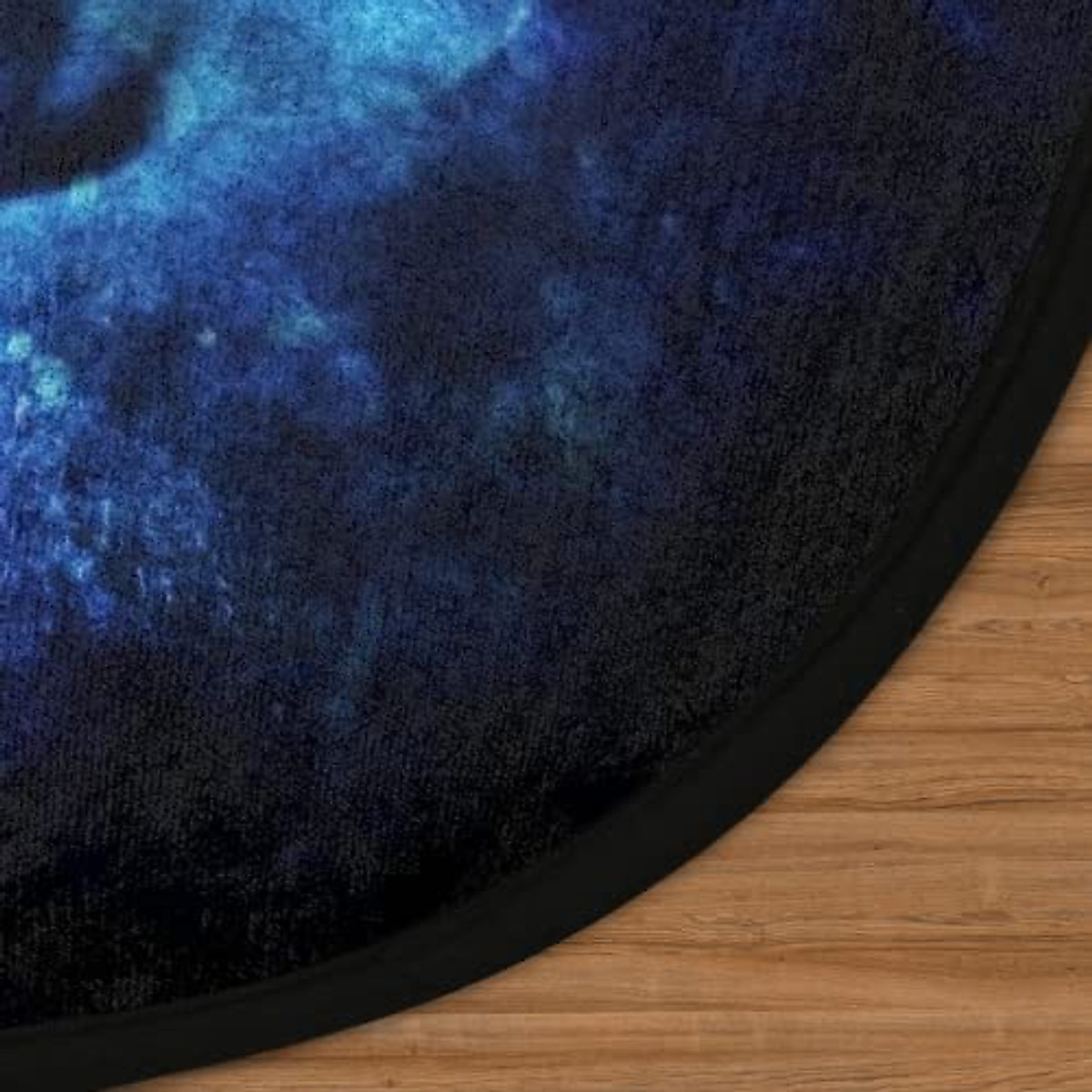 30X18 Inch Round Area Rug 5ft Galaxy Wolf Large Circle Rugs Non-Slip Soft Indoor Throw Rugs Washable Floor Mat Carpet for Bedroom Living Room Sofa Nursery Kids Playroom Decor