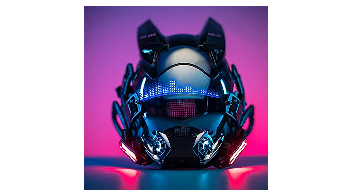 PDLING Cyberpunk Gothic Mask with LED for Cosplay