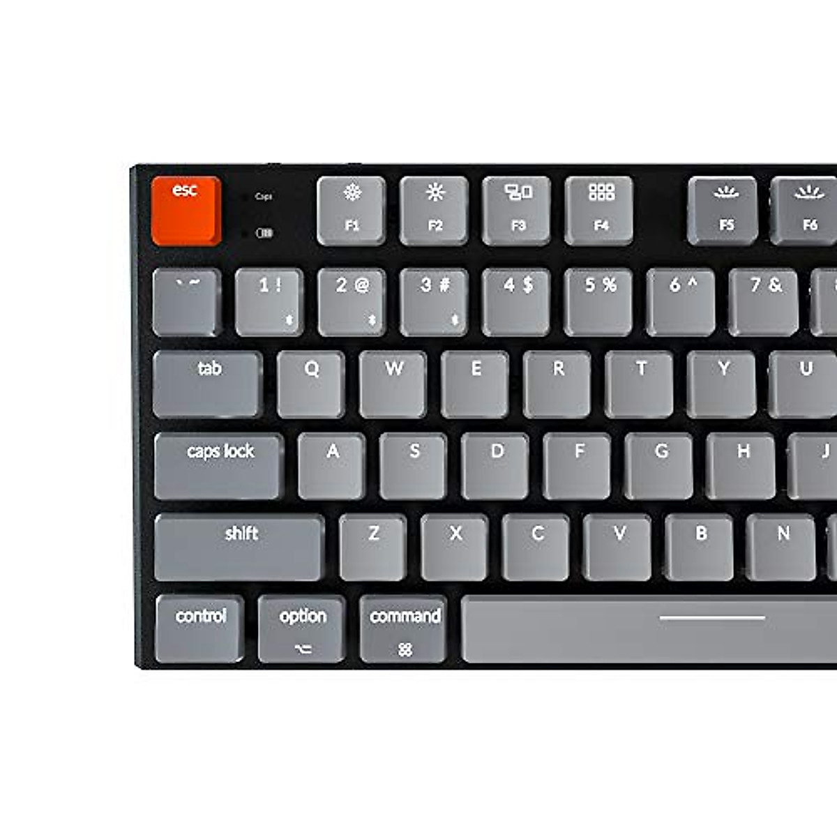 Keychron K1 Bluetooth Mechanical Keyboards,Wireless Mechanical Gaming Keyboard with Low Profile Gateron Blue Switch/White LED Backlight/USB C, 87 Keys N-Key Rollover for Mac Windows PC Gamer-Version 4