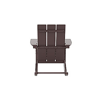 WO Home Furniture Adirondack Rocking Chair Set of 2 PCS Patio All-Weather and UV Protection for Any Outdoor Spaces (Dark Brown)