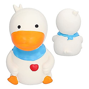 Shanrya Squeaky Duck Pet Toys, Squeaky X Duck Dog Toys Durable Latex for Dog Puppy Chewing Playing(White)