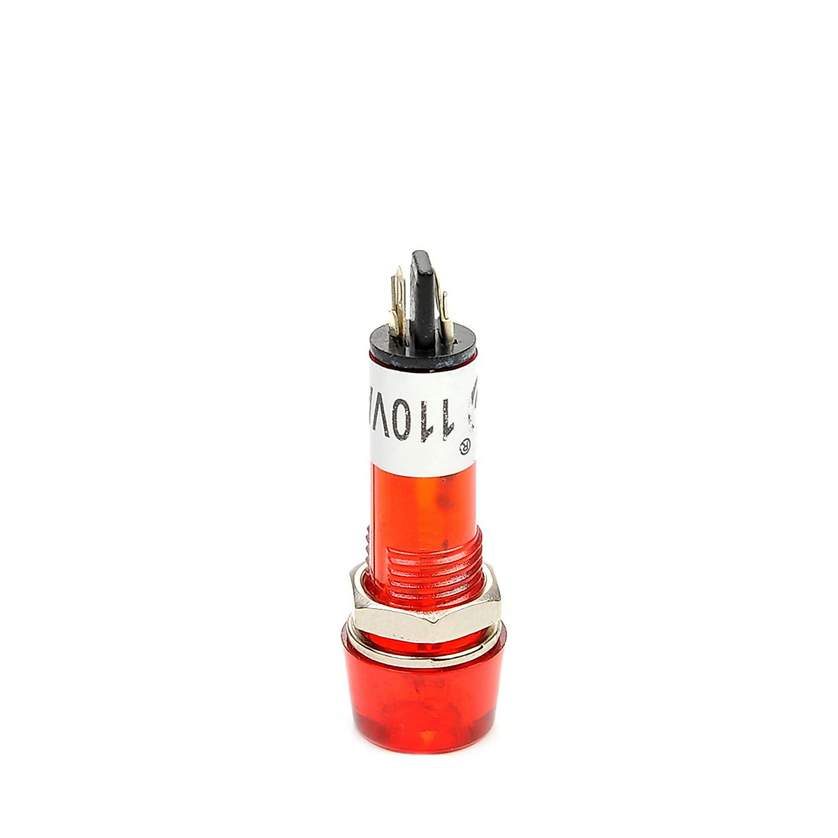 Aicosineg Red 110V 0.39" Hole Diameter Indicator Light Flush Panel Mount 1.57" Length for Electrical Control Panel 15Pcs