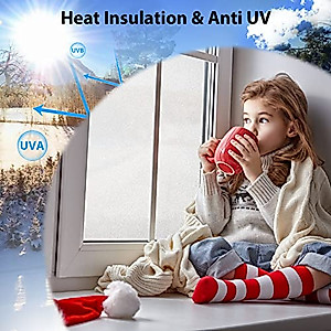 Dovesail Frosted Glass Window Film, Window Privacy Film with 3 Pieces Tools, Removable Static Cling Window Sticker Non-Adhesive Privacy Protection for Home Office,17.5 x 78.7 Inch, Matte Pure