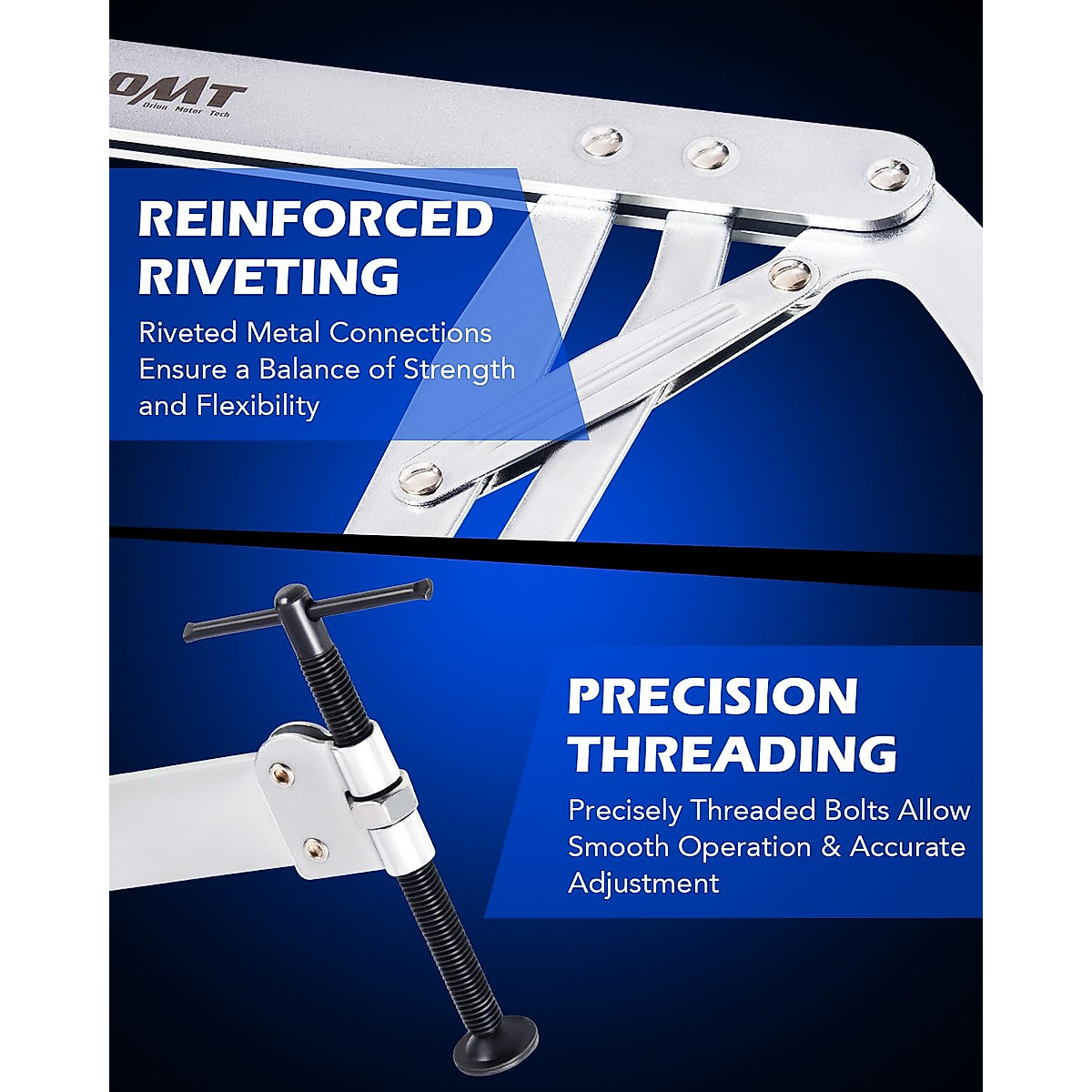 Orion Motor Tech Universal Valve Spring Compressor Tool, Valve Spring Removal Tool & Adjustment Tool with 1" & 1-3/16" Adapters, Direct Action Valve Spring Compression Tool for Cars Trucks and More