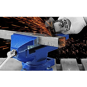 Bench Vise Dual-Purpose Combined Bench Clamp, Heavy Duty Table Vise with Swivel Base for Woodworking, Cutting Conduit, Drilling, Metalworking(3'')