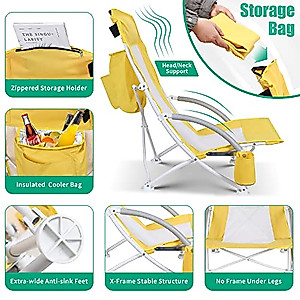 WGOS Beach Chair, Beach Chair and Umbrella, Backpack Beach Chair Beach Chair for Adults Beach Chair, Beach Chair with Umbrella, Beach Chair for Adults Camping Chair High Back w/Umbrella&Cooler