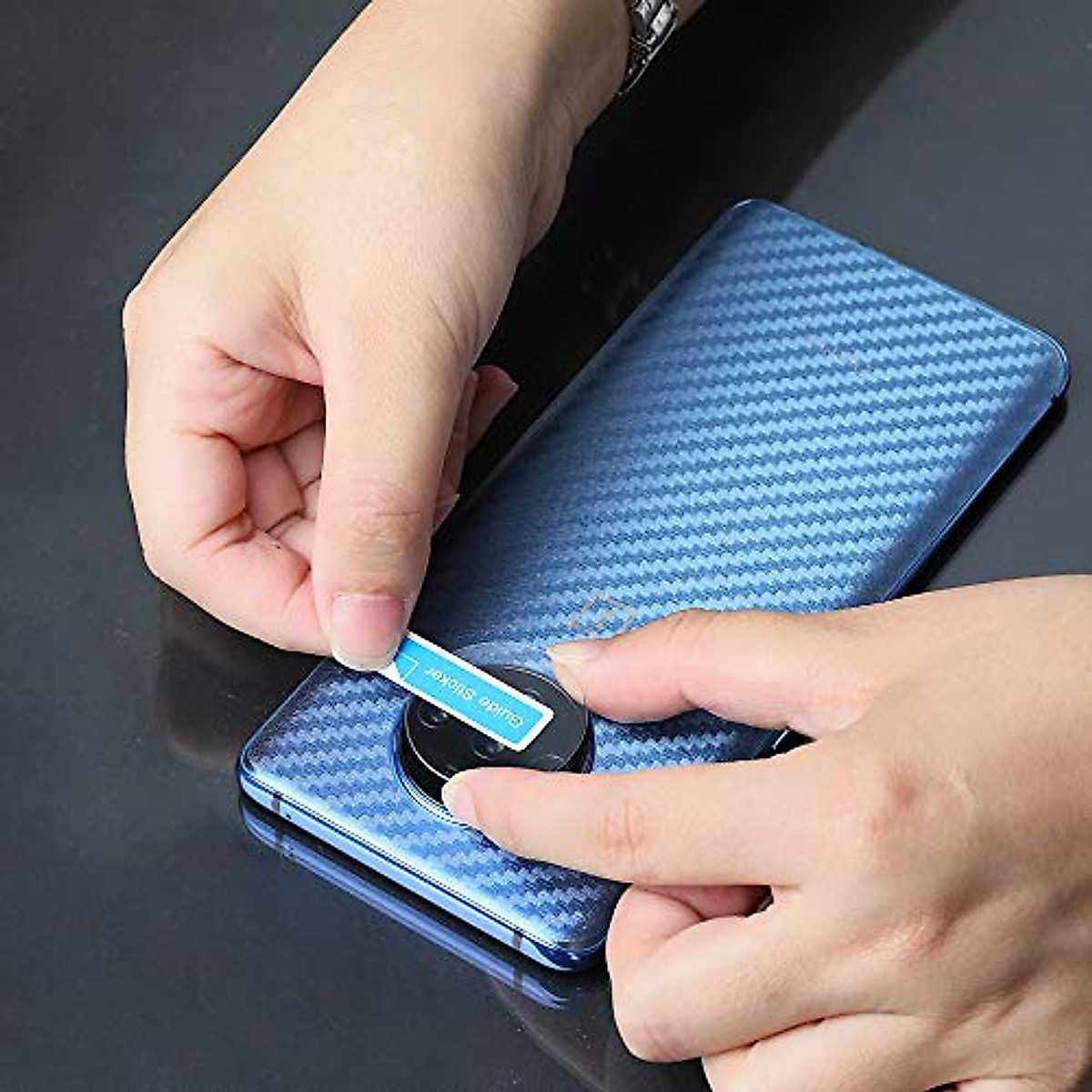 Ibywind Screen Protector For OnePlus 7T,with 2Pcs Tempered Glass,1Pc Camera Lens Protector,1Pc Backing Carbon Fiber Film [Fingerprint Reader,Easy to install]