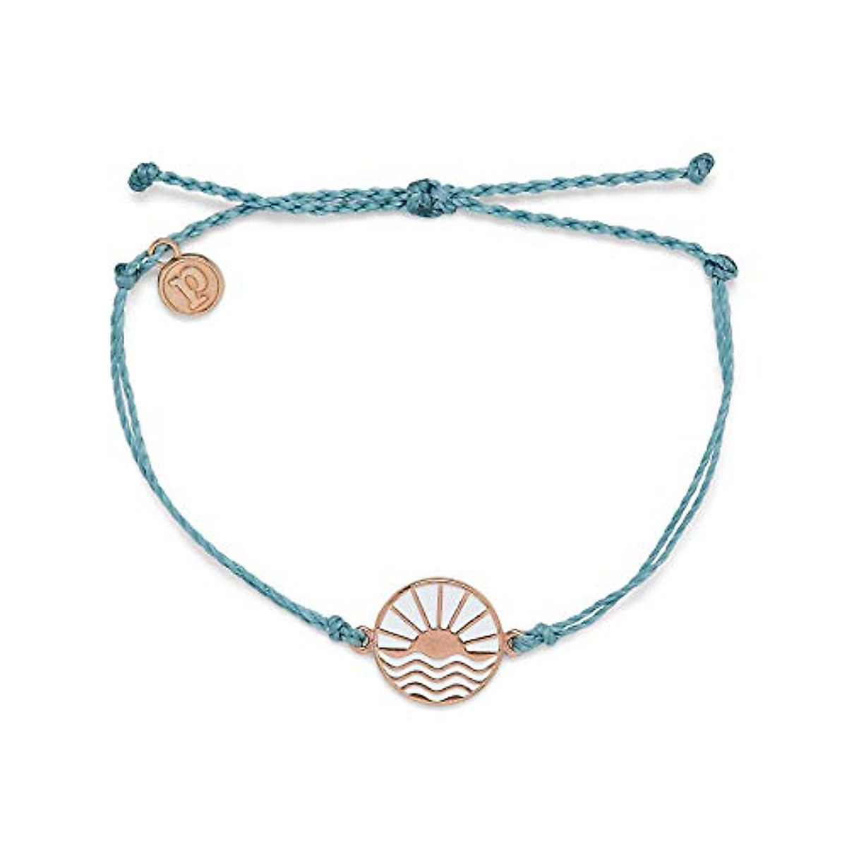 Pura Vida Rose Gold Sunrise to Sunset Bracelet - Adjustable Band - Smoke Blue