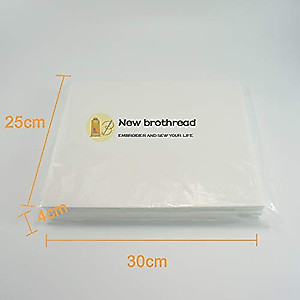 New brothread Cut Away Machine Embroidery Stabilizer Backing 8"x8" - 100 Precut Sheets - Medium Weight 2.5 Ounce - Fits 4x4 and 6x6 Hoops