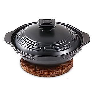 Clay Pot For Cooking, Korean Stone Pot With Lid,Ceramic Casserole Hot Pot Bibimbap And Soup,Clay Pot Serves 2-3 People