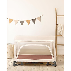 Blissful Diary Muslin Mini Crib Sheets, Pack and Play Mattress Sheets Fitted for Pack N Play, Soft Cotton for Boys Girls, 2 Pack(Rainbow&Cedar)