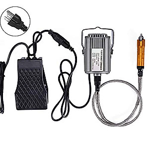 VOTOER Rotary Tool Flex Shaft Hanging Grinder Carver Electric Multi-function Metalworking Tools Repair Kit, Foot Pedal Control, 780W Strong Power, Metal Flexible Shaft, 23000 RPM