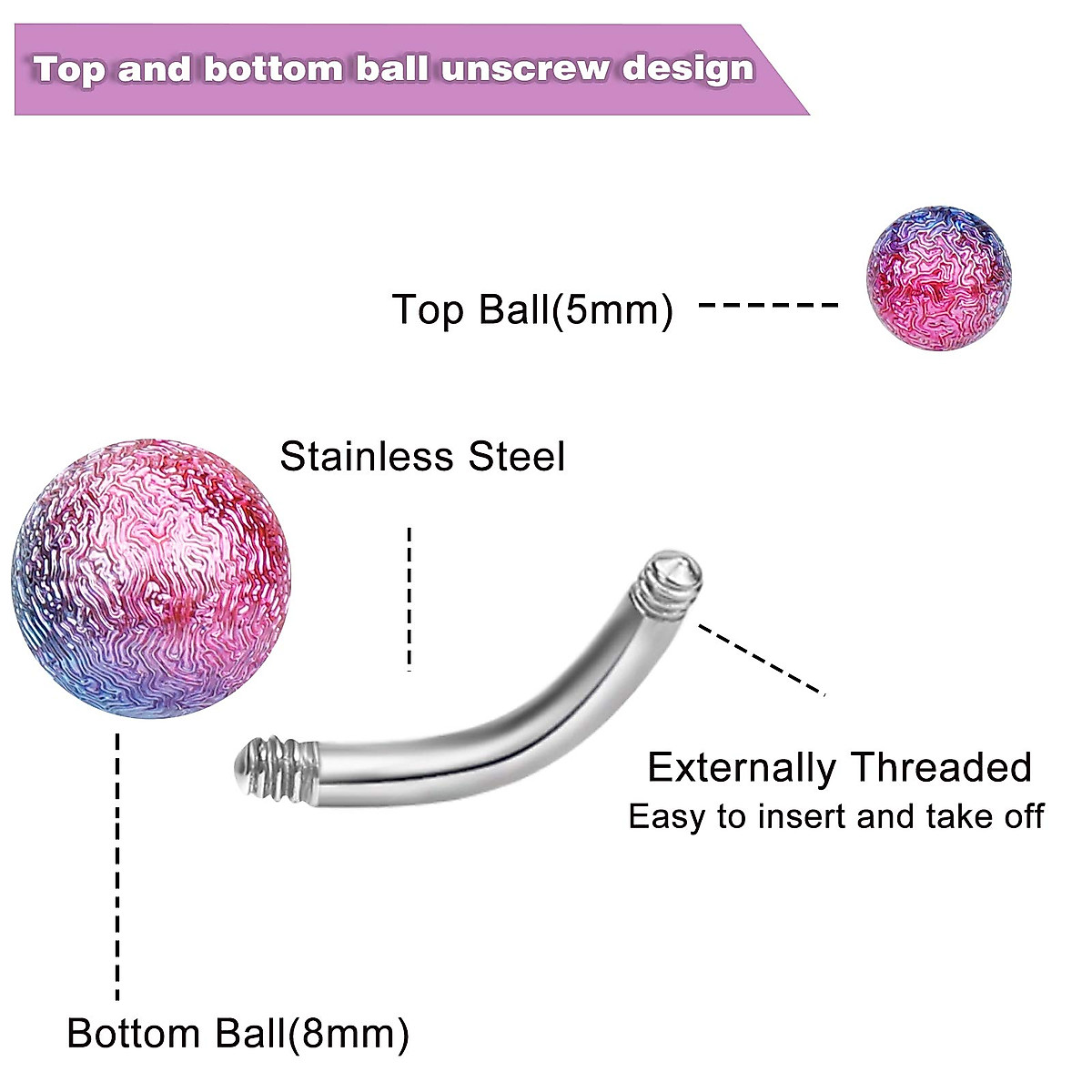 ONESING 40 Pcs 14G Belly Button Rings Belly Rings for Women Belly Piercing Jewelry Belly Barbells Navel Rings Body Piercing Jewelry Stainless Steel Jewelry Silver Ring Body Bar