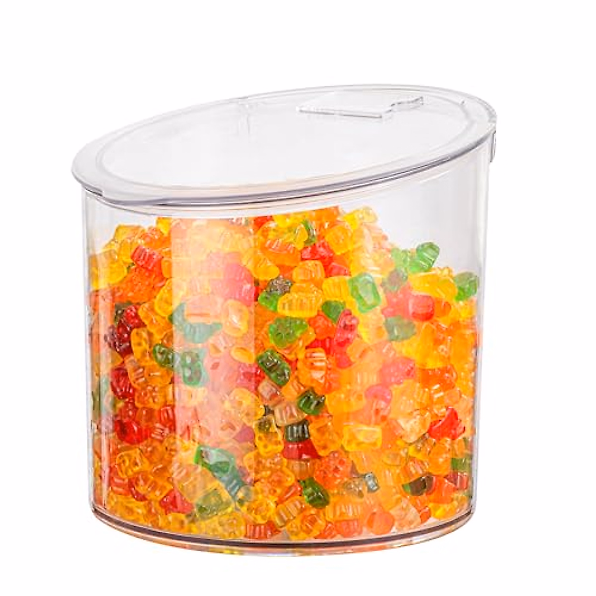 Restaurantware Met Lux 2.6 Gallon Food Storage Container, 1 Airtight Treat Box - With Scoop, Shatterproof, Clear Plastic Cereal Container With Hinged Lid, For Kitchen Or Pantry Organization