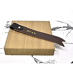 Personalized Leather Bookmark | Great Gifts for Readers! | 6" x 1" Dimensions | Two-Tone, Genuine Leather, Customized, Monogrammed | Made in USA | Free Shipping