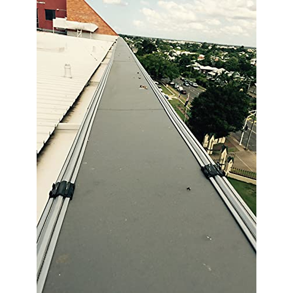 Bird Barrier Bird-Shock Flex-Track – 50ft Low Profile Electrified Track Bird Deterrent – Flexible PVC Strips with Stainless Steel Braid – Bird Repellent for Roofs, Parapets, Ledges - Sign Red