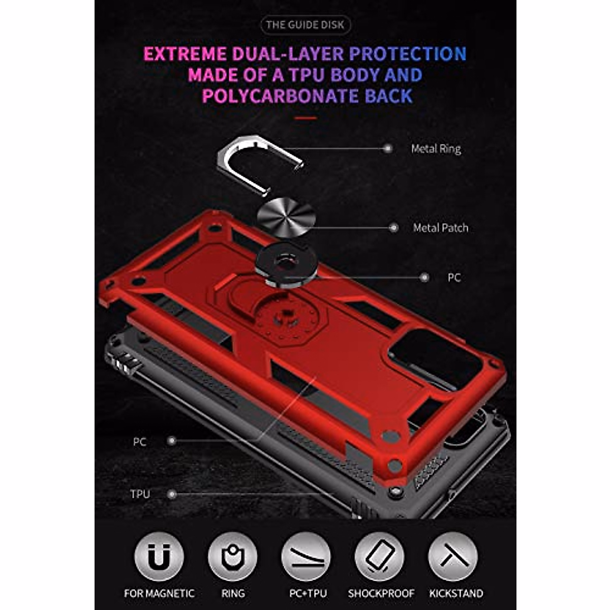 Samsung A71 5G Case,Galaxy A71 5G Case,PUSHIMEI Military Grade Heavy Duty Protection Phone Case Cover with HD Screen Protector Magnetic Ring Kickstand for Samsung Galaxy A71 5G (Black Military Case)