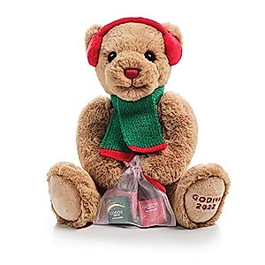 Godiva Chocolatier Holiday 2022 Plush Bear – Christmas Teddy Bear with 6 Gourmet Chocolates - Limited Edition Gift for Chocolate Lovers
