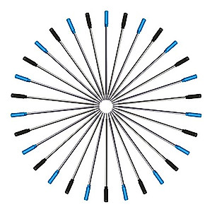 4.5” Replaceable Ballpoint Pen Refills, 30 Pack Smooth Writing Ballpoint Refills for Cross Style Pen (Black and Blue Ink Refills)
