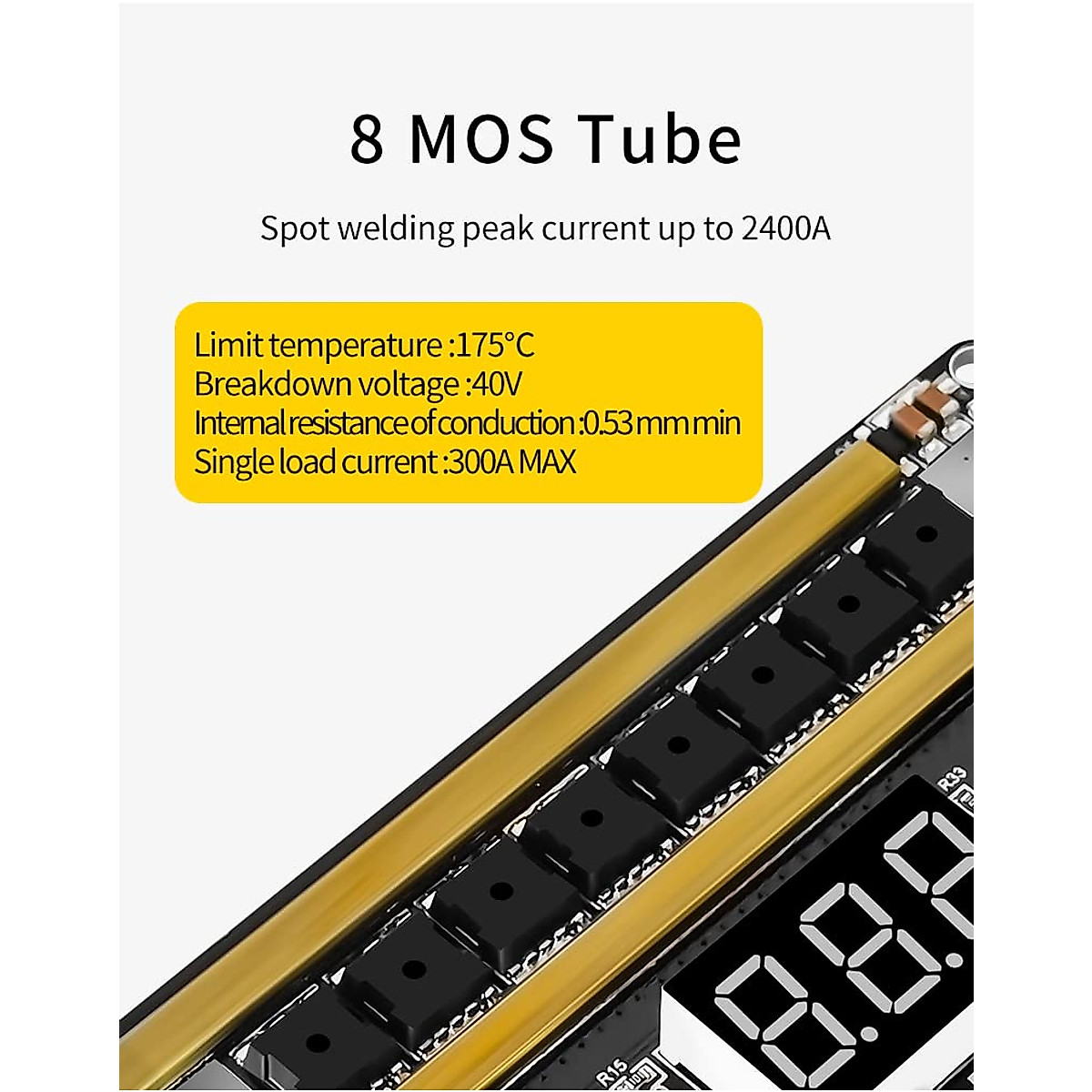 Mekek Spot Welder Control Board, 99 Levels 12V 2400A Spot Welder Kit, Handheld Portable DIY Spot Welding Machine PCB Circuit Board for 18650 Lithium Battery (with housing)