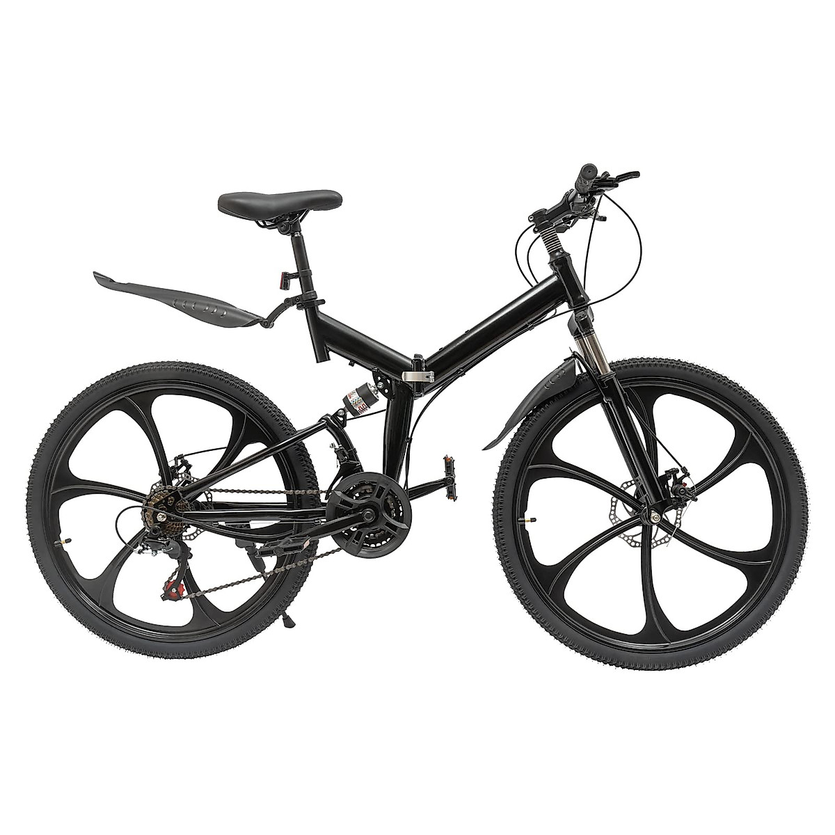 SABUIDDS 26 Inch Folding Mountain Bike for Adults - Men and Women Foldable Bicycle, 6-Blade Wheel | High-Carbon Steel Frame | Height Adjustable | Weight Capacity up to 330 lbs