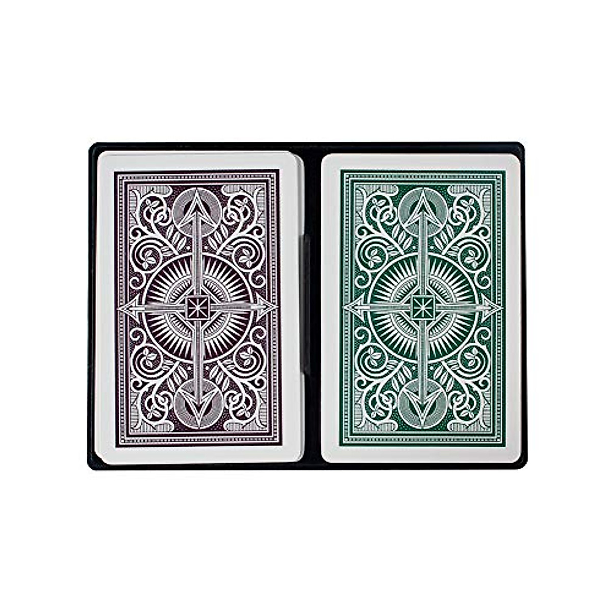 KEM Playing Cards Arrow Green and Brown, Bridge Size- Standard Index Playing Cards (Pack of 2) (1020681)