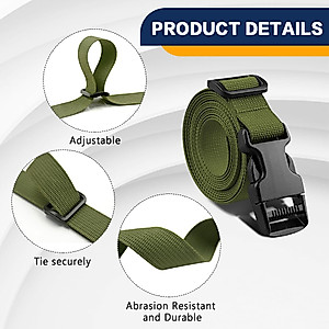 Tie Down Strap, Luggage Straps, Buckle Straps Adjustable, Nylon Strap with Buckle, Heavy Duty Luggage Straps, Adjustable Nylon Straps for Motorcycle Cargo Trucks Trailer Luggage (Army Green)
