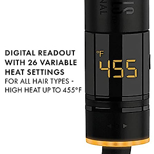 Hot Tools Pro Artist Black Gold Digital Salon Hair Curling Iron | Medium Loose Curls and Tousled Waves, (1-1/4 inch)