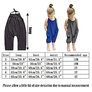 Baby Girls Summer Romper Cute 2 Pack Backless Harem Strap Jumpsuits 1-4 Years Old
