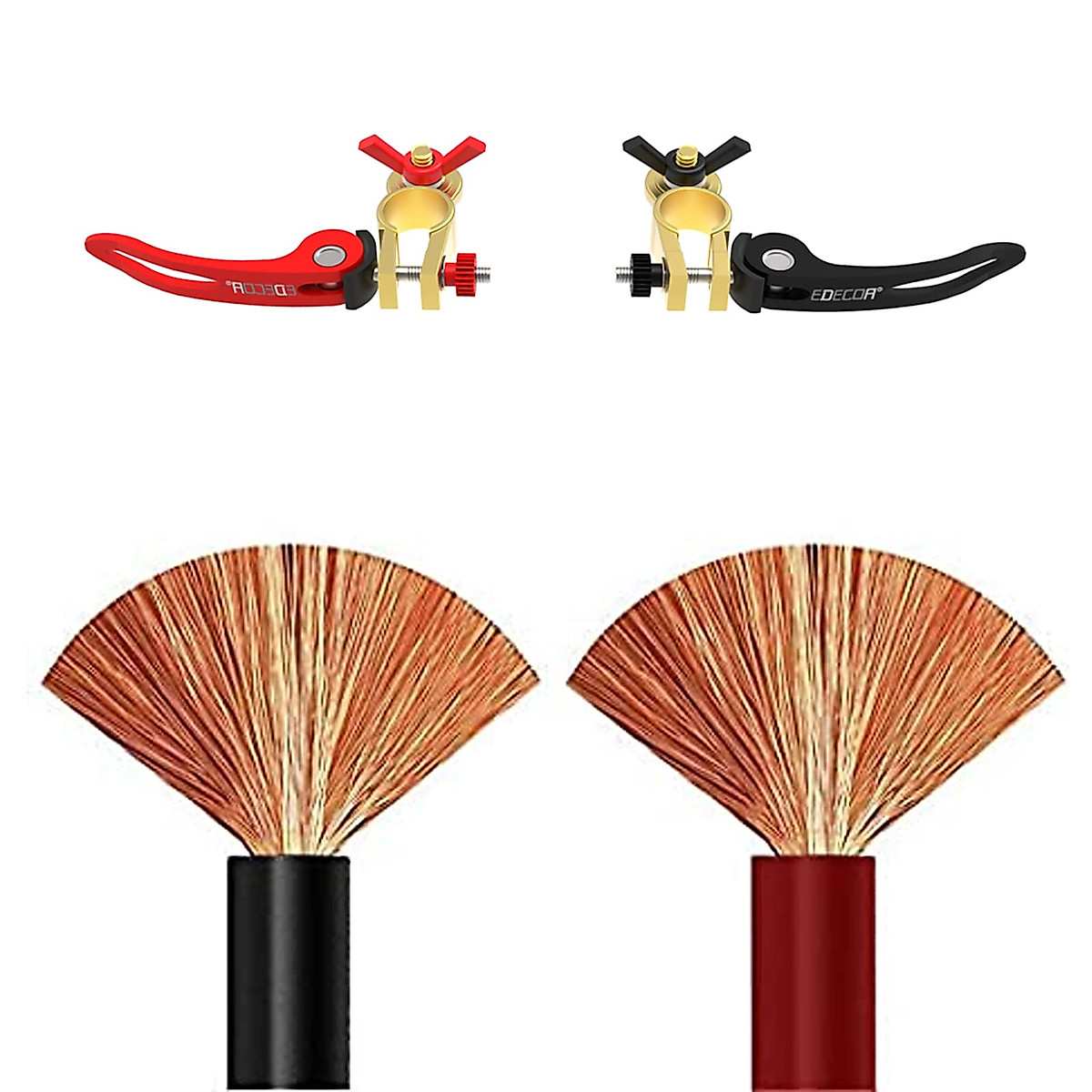 EDECOA Battery Cables 3 AWG 1m Pure Copper Inverter Cables for Car, Power Inverter, RV, Boat