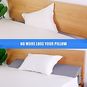 banflower Bed Wedge Pillow for Headboard Multi-Use Bolster Pillow Bed Gap Filler (0-6") Between Mattress and Headboard or Wall (Gray Twin 39"x10"x6")