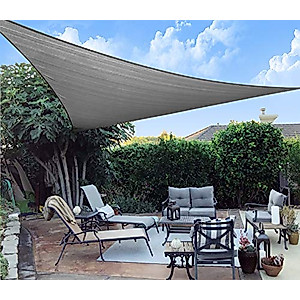 SUNNY GUARD Sun Shade Sail 10'x10'x14' Right Triangle Dark Grey UV Block Sunshade for Backyard Yard Deck Patio Garden Outdoor Activities and Facility