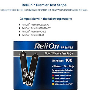 Reli On Premier Blood Glucose Test Strips | Diabetes Care Test Strips | Tiras de Glucometro | ReliOn Premier Test Strips 100 Count. + Lual's 45 Diabetes Decoded