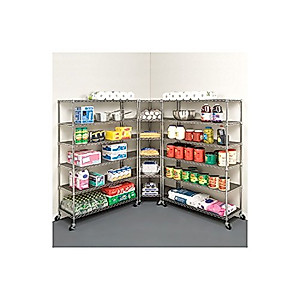 Heavy Duty Steel 6-Tier Corner Restaurant Shelf Commercial Food Storage, NSF Approved