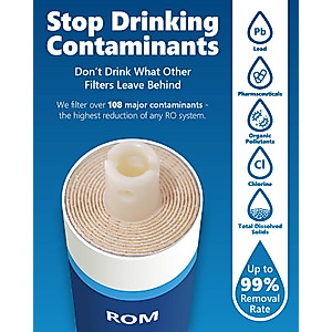 Express Water – 1 Year Elite RO Alkaline Reverse Osmosis System Replacement Filter Set – 5 Easy Change Quick Twist filters with Alkaline Filter for added Essential Minerals – 100 GPD RO Membrane