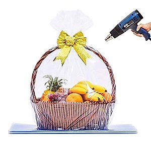 LazyMe Shrink Wrap Bags, Extra Large Jumbo Shrink Bags Clear Cellophane Bags for Easter Baskets - 35 x 44 Inch Premium Quality Bags (5 pcs)