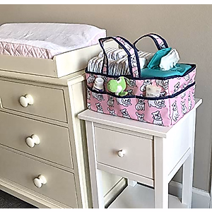 effe bebe Baby Diaper Caddy Organizer - Nursery Storage Bin for Boys and Girls - Car Traveling Organizer -Removable Inserts for Diapers and Baby Wipes - Newborn Essentials Must Haves