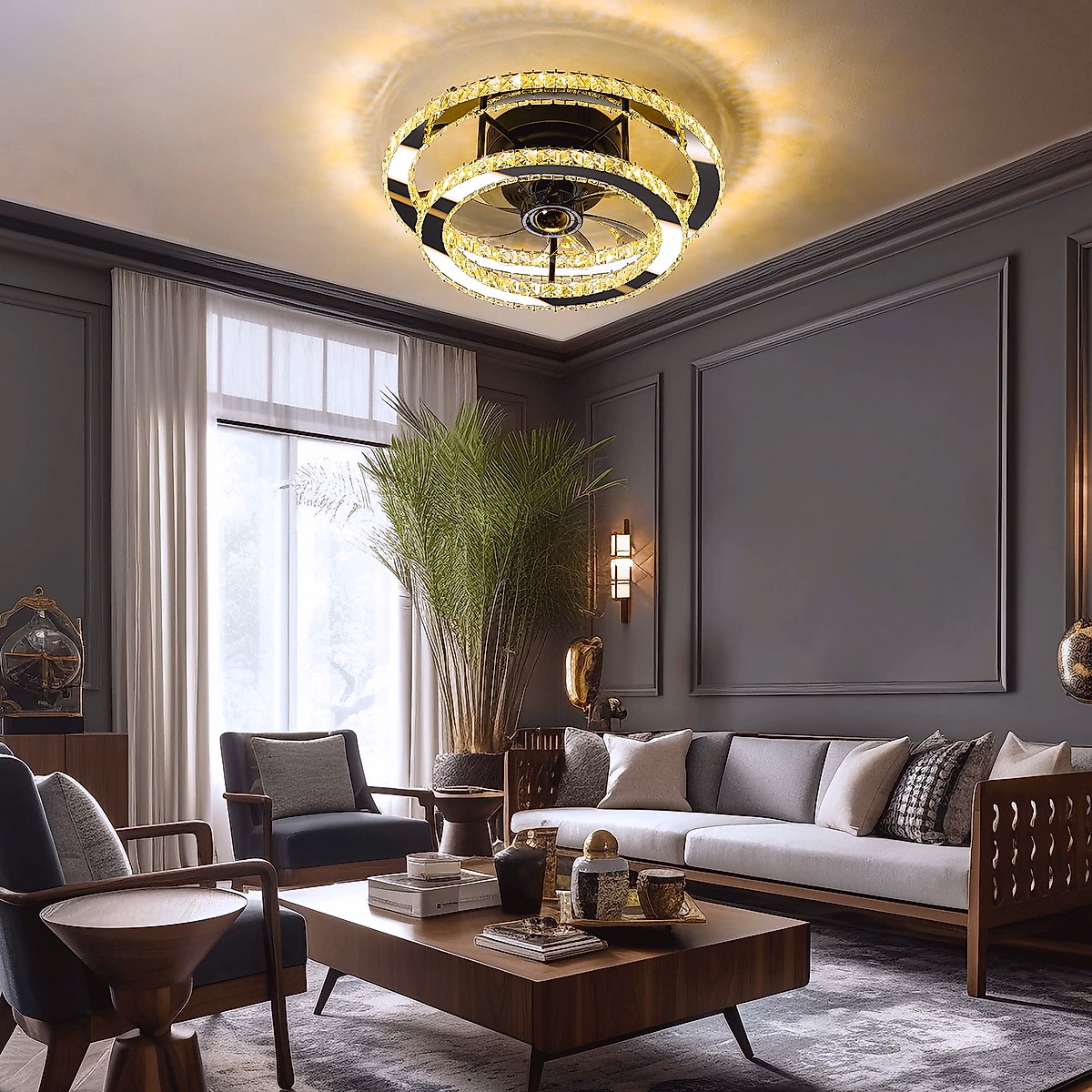 LED Floor Lamp Fans, 23W 3500LM Adjustable Super Bright LED Torchiere Living Room and 3.6W Small Fans with Reading Light,Dimmable Modern Standing Lamp for Room Bedroom Office Floor Light