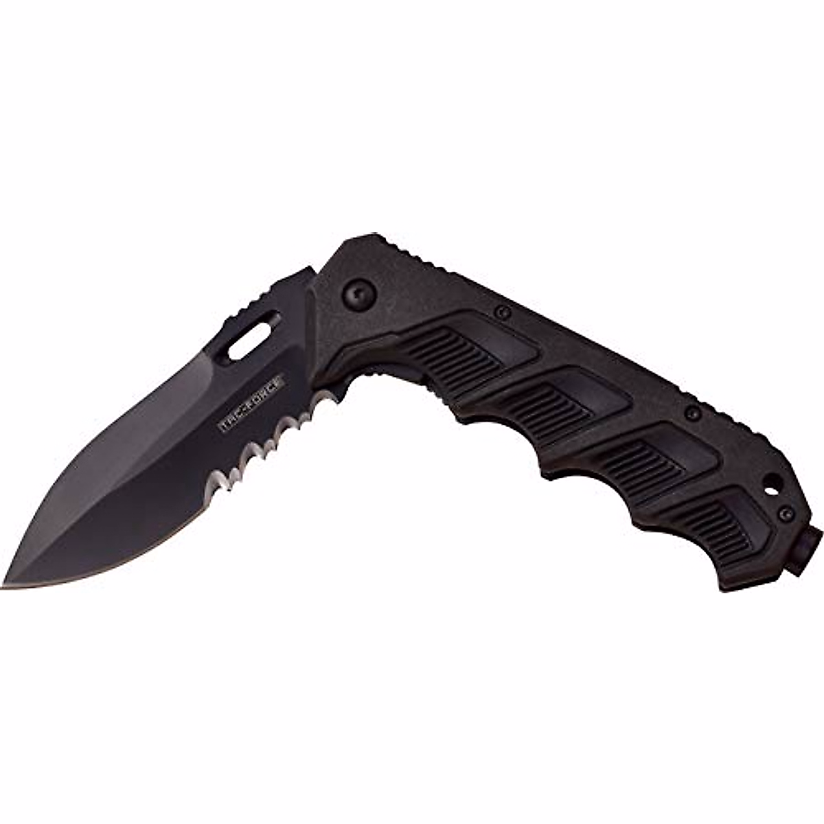 TAC Force Spring Assisted Knife, Black/Black Double Injection Handle, 3.75"