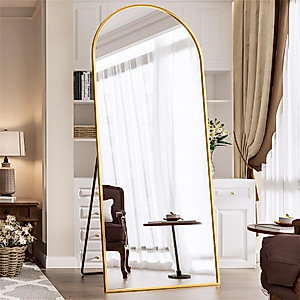 Antok Full Length Mirror, 71"x28" Arched Floor Mirror, Glassless Mirror Full Length with Stand, Floor Mirrors Freestanding, Wall Mounted Mirrors for Living Room, Gold