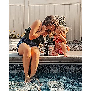 Lucky Love Mama + Mini Stainless Steel Cups for Kids and Adults - 3D Printed Leopard Insulated Tumblers with Lids and Straws Making This Mom Mug and Toddler Straw Cup Spill Proof (White Retro)