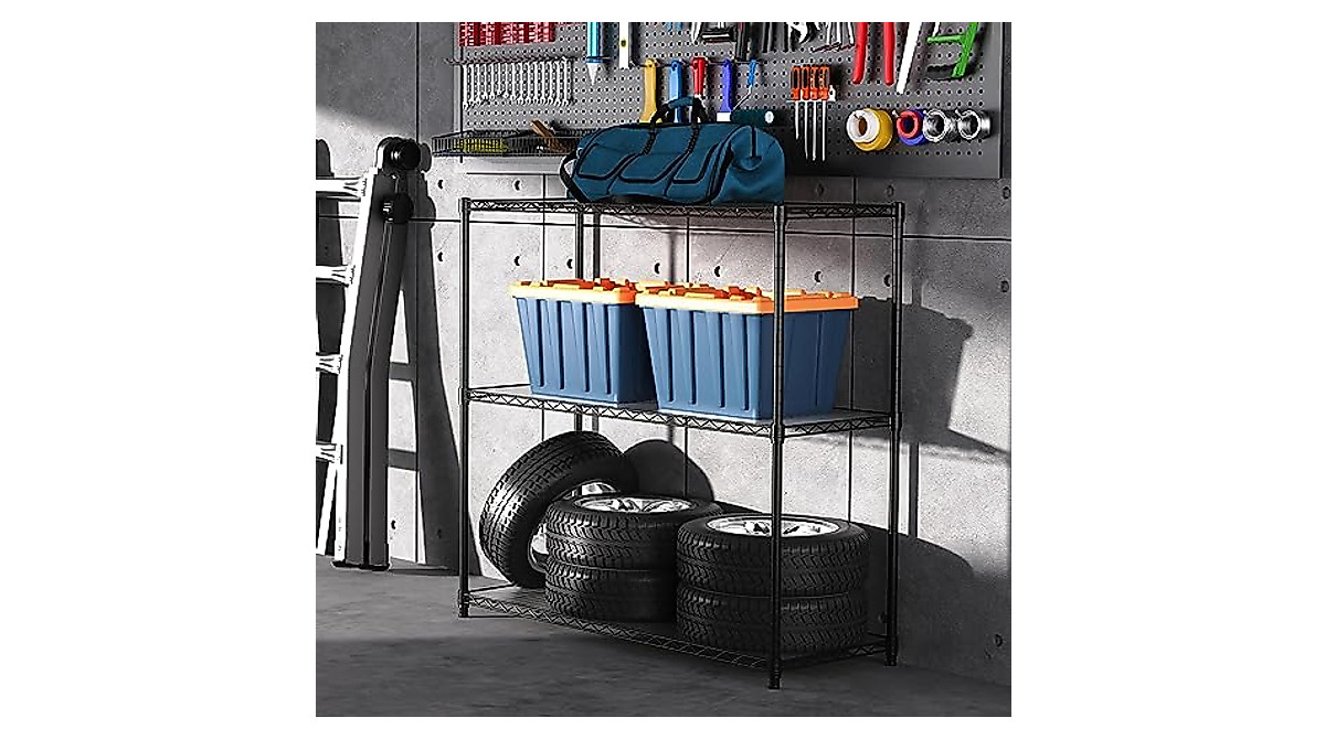 3-Tier Black NSF Metal Wire Shelving Unit - 48"x48"x18" | Dolonm