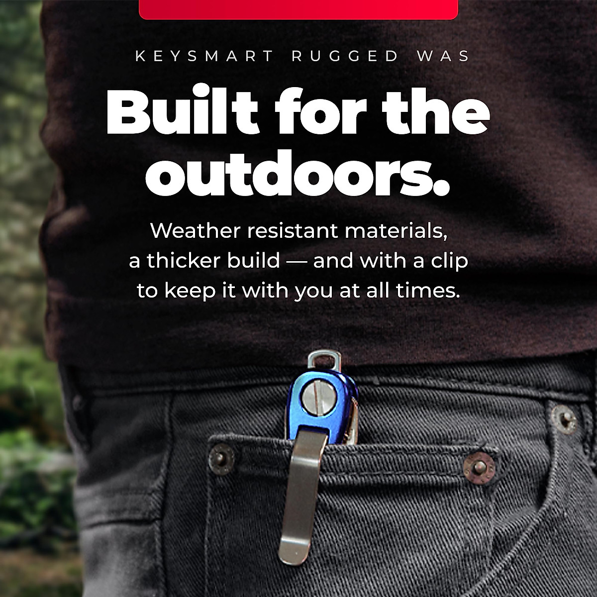 KeySmart Rugged - Multi-Tool Key Holder with Bottle Opener and Pocket Clip (up to 14 Keys, Blue)