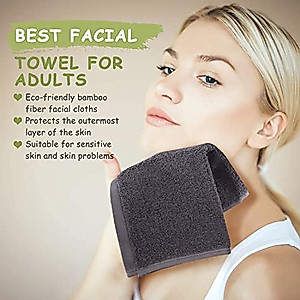 JEFFSUN Bamboo Wash Cloths, Makeup Remover Facial Cleansing Cloths, Super Soft and Gentle Face Towel for Delicate Sensitive Skin, Baby Washcloths (10X10 inch - Pack of 6)