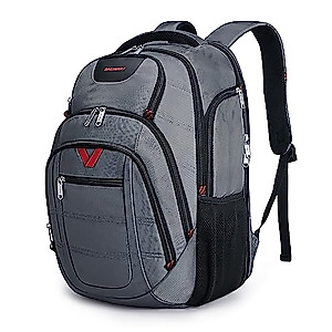 BAGSMART 45L Travel Laptop Backpack, TSA 17.3 Inch Laptop Backpack Flight Approved Travel Backpack with USB Charger Hole, Water Resistant College Computer Backpack Business Weekender Bag - Grey
